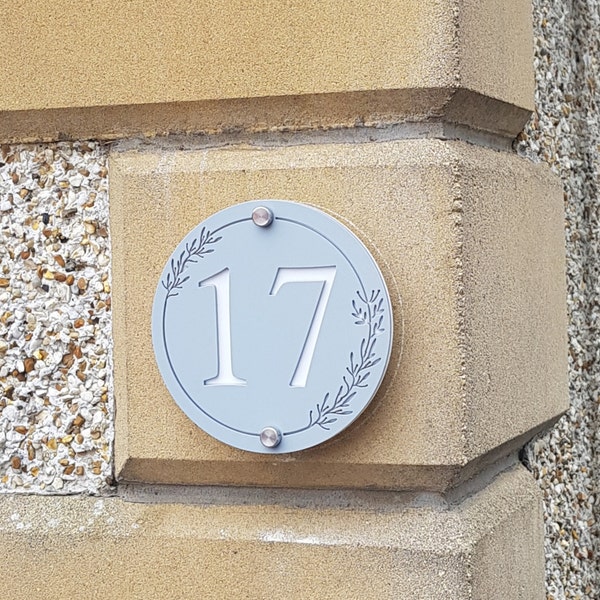 Modern Round Door Number Sign, House Number Plaque - Etsy