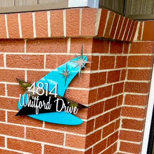 Mid Century Modern "atomic Boomerang" Sign : Retro Palm Springs Decor ...