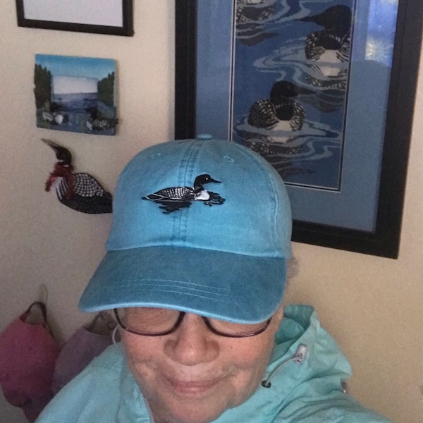 LOON BIRD HAT - One Embroidered Men Women Wildlife Baseball Cap - Price ...