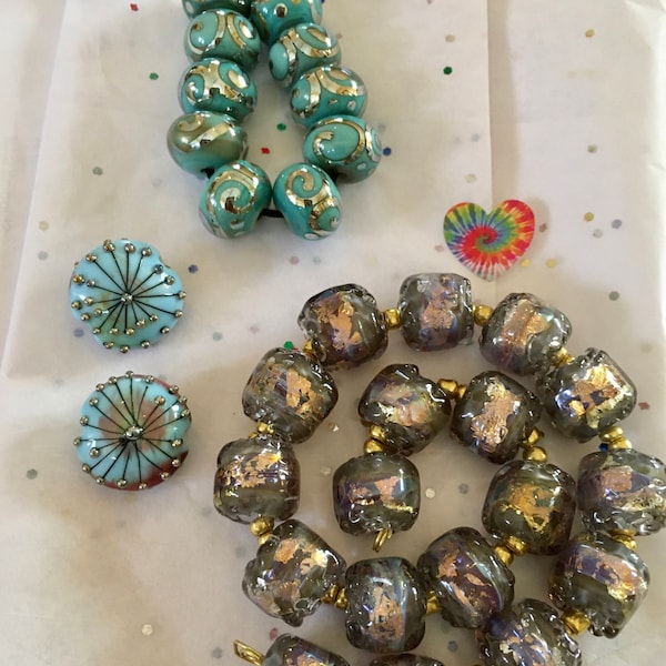 Unusual Beads for Jewelry Making, Glass Beads for Women, Lampwork Glass ...