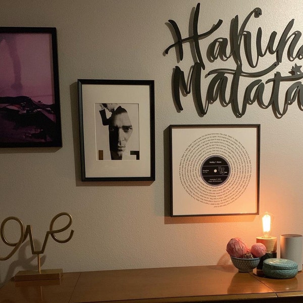Personalised Favourite Song Lyrics Vinyl Record Print | Unframed ...