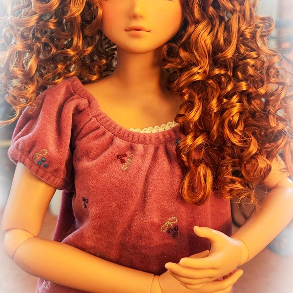 Custom Doll Wig for Minifee 1/4 BJD Dolls tan Caps 6-7 Head Size of Bjd, Msd, ,fairyland Minifee ...
