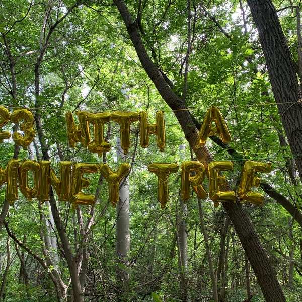 16" GOLD Letter/number Balloons - Create Your Balloon Banner - Gold ...