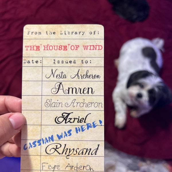 ACOTAR House of Wind Library Card Bookmark | A Court of Thorns and ...