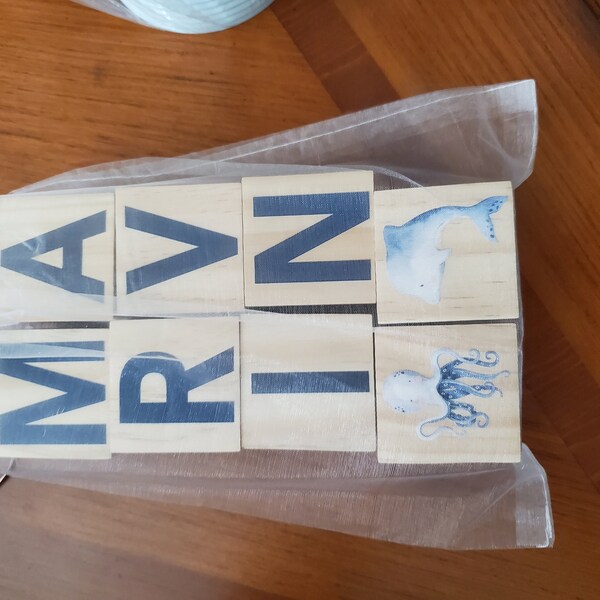 Boho Baby Gift Wooden Blocks, Personalized Baby Gift, Baby Shower Gift ...