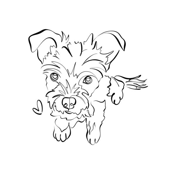 3 Pets/characters One Line Portrait Commission, Dog One Line Portrait ...