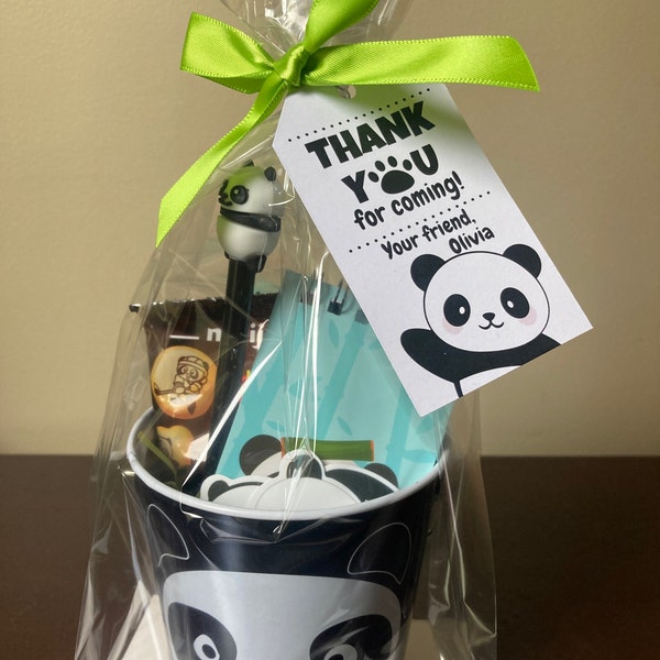 Panda Birthday Thank You Tag DIGITAL | Panda Party Favor Tag ...