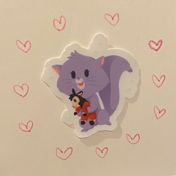 Yzma Cat With Kuzco Llama Plushie Transparent Sticker/ Laptop iPhone ...