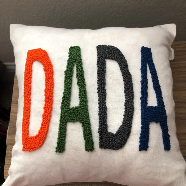 Custom Hand Embroidery Pillow, Personalized Punch Needle Pillow ...