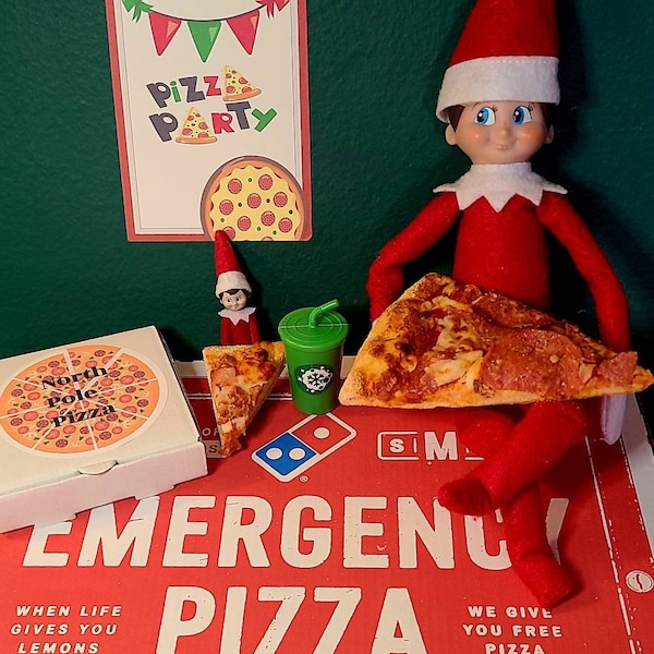 Pizza Night With Elf! Cute Box With "pizza" Sticker on the Inside. Elf ...
