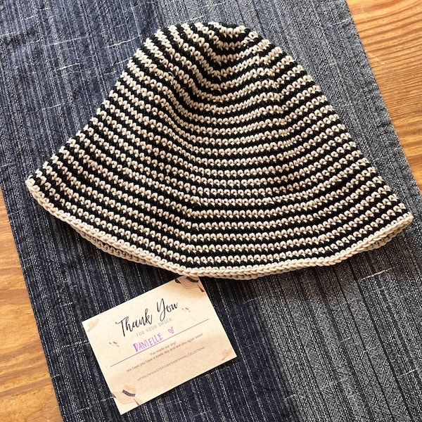 Single Stripe Bucket Hat, Summer and Spring Hat, Festive Cotton ...