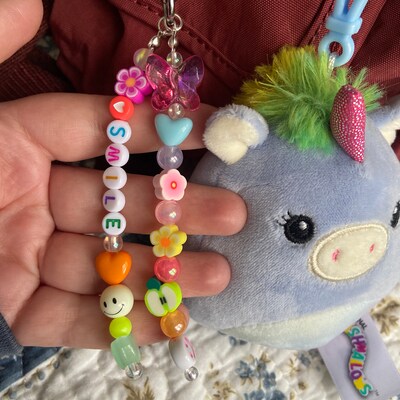 Custom Beaded Keychain Personalized Y2K Keychain 90s Keychain Colorful ...