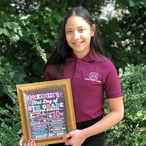 First Day of School Sign Girl First Day of School Chalkboard Printable ...