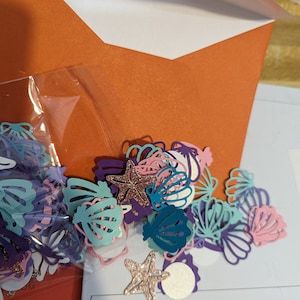 Mermaid Party Table Scatter Confetti Shells Starfish Pearls - Etsy