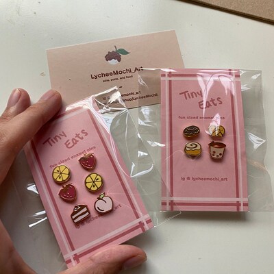 Tiny Eats Peach Pin, Boba Pin, Yogurt Pin, Hard Enamel Pin, Board ...