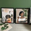Afro Woman Reading Book Poster Print , Book Lover Art, Black Woman Art ...