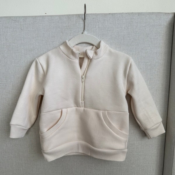 Half Zip Sweater PDF Sewing Pattern - Sweatshirt Pattern With Hood and ...