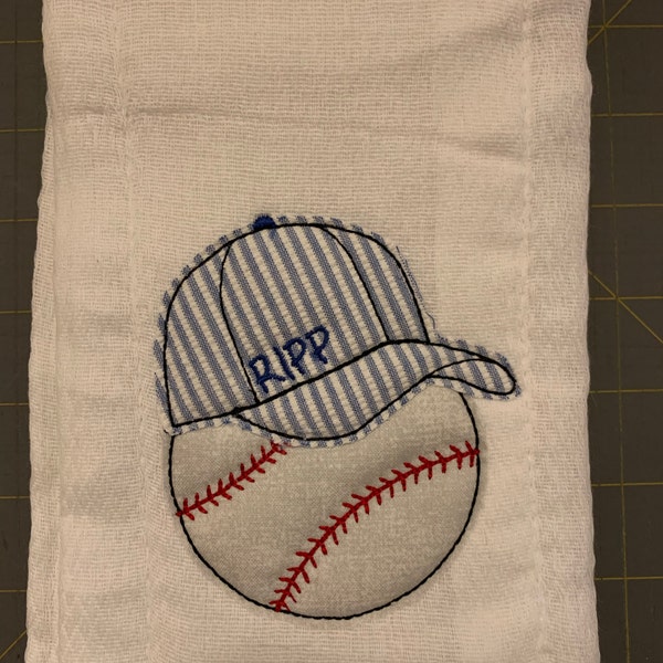 Baseball Applique Design for Machine Embroidery - Bean Stitch - Raggy ...