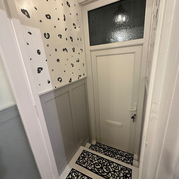 Wall Sticker HEIGHT CHART 7ft Feet and Inches Matt Black Kids Childrens ...