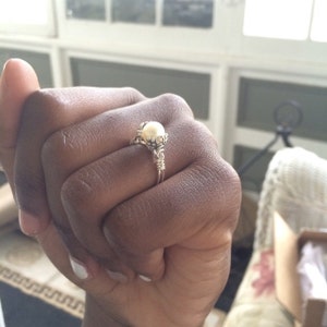 Toe Ring, Sterling Silver, Freshwater Pearls, Crystal - Etsy