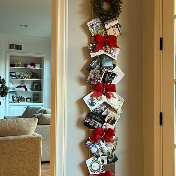 Christmas Greeting Card Holder Wood Christmas Card Holder Wood Holiday ...