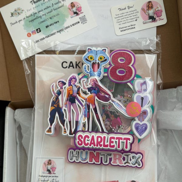 Huntrix Cake Topper| |birthday Girl|cake Topper| K-pop Demon Hunters ...