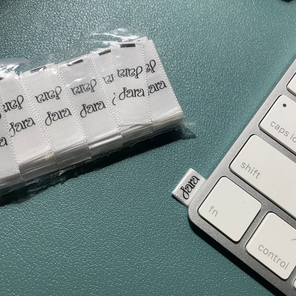 Satin Custom Brand Label Satin Fold Over Scrunchie Label for Brand Logo ...