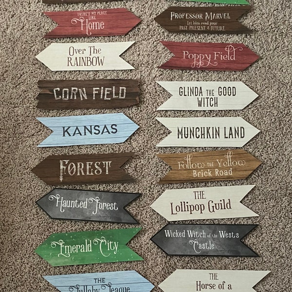 Wizard of Oz Directional Signs Party Pack Printable | Follow the Yellow ...