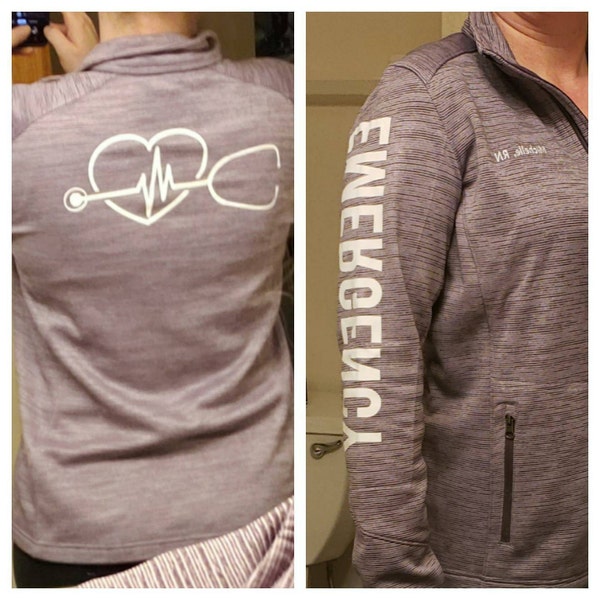 Emergency Nurse Heart Steth Jacket ER Department Nursing Embroidered ...