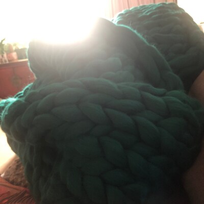 Chunky Knit Blanket, Blanket, Super Chunky Blanket, Giant Knit Blanket ...