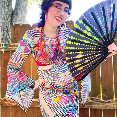 Neon Costume, UV Light Set Costume, Rave Dancer Costume, Psychedelic ...