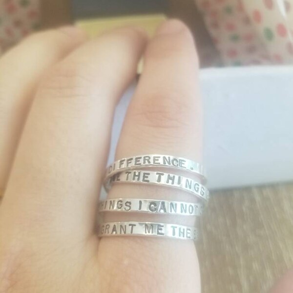 Serenity Prayer Ring/inspirational Sobriety Ring/recovery Ring ...