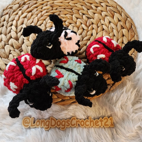 Crochet Pattern: Lulu the Love Bug, Crochet Ladybug, Lovebug, Valentine ...