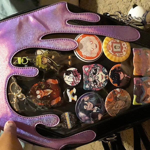 Drippy Coffin Ita Bag Glitter Vinyl Gothic Goth Back Pack Enamel Pin - Etsy