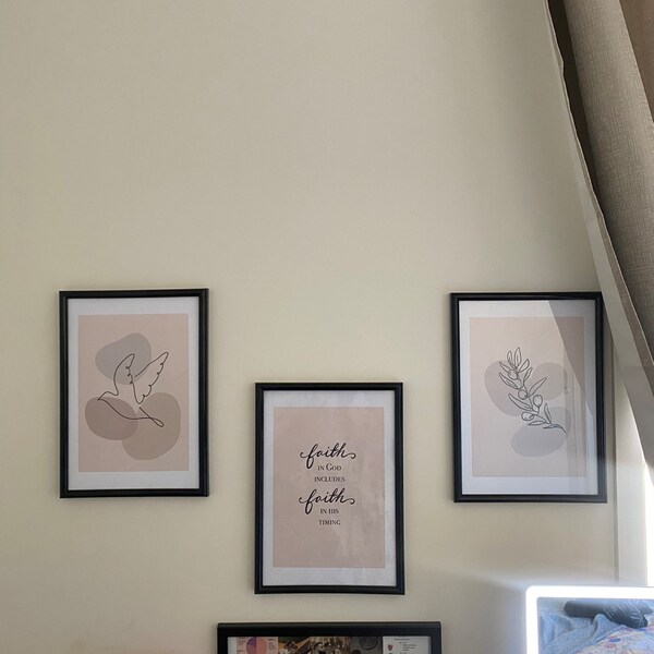 Psalm 27:14 Faith Line Art | Modern Minimalist Christian Wall Art ...