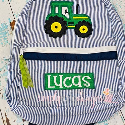 Tractor Set Embroidery Design, Tractor Applique Embroidery Design ...