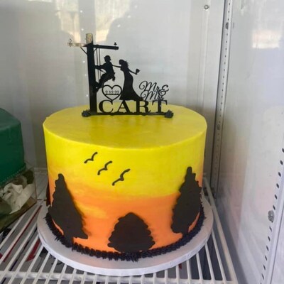 Electrician Cake Topper, Builder Cake Topper, Bride and Groom Wedding ...