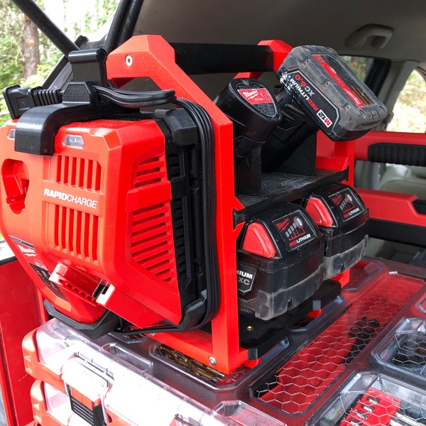 Milwaukee Battery & Charger Packout Caddy. Carries 8-12 Batteries, 0-2 ...