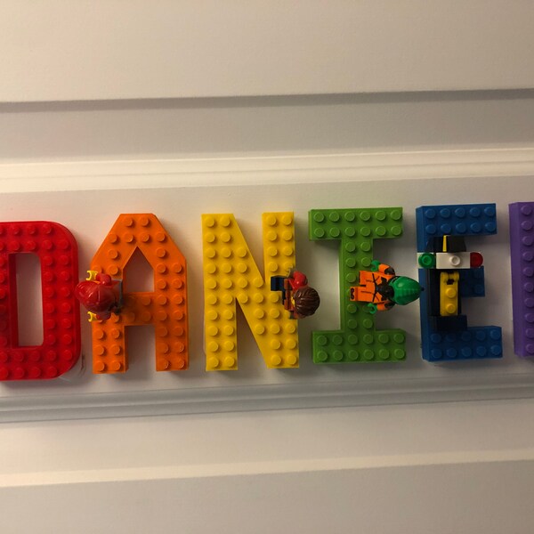 Customizable Building Blocks Name Wall Art - Wall Bedroom Decor - Kids ...