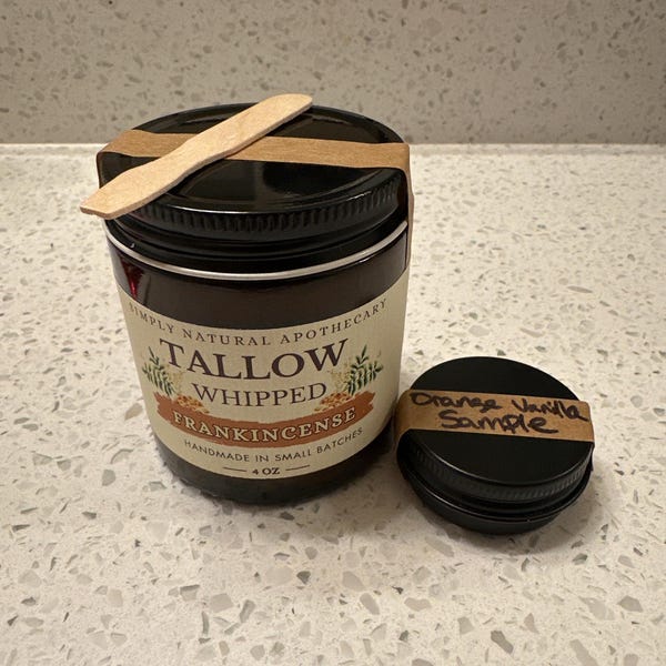 Tallow Mineral Sun Balm, SPF 30+, Natural Organic Sunscreen, Grass-fed ...