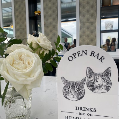 Minimalist Open Bar Sign Drinks Are on Me Drinks Are on Us - Etsy
