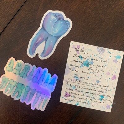 Dental Art Galaxy Tooth 5x7 Original Watercolor - Etsy