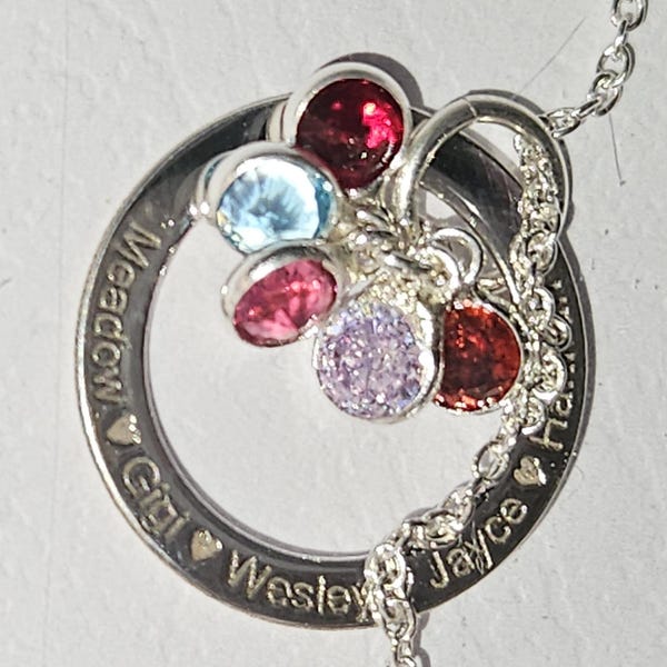 Personalized Gold Birthstone Necklace Women Name Necklace With ...