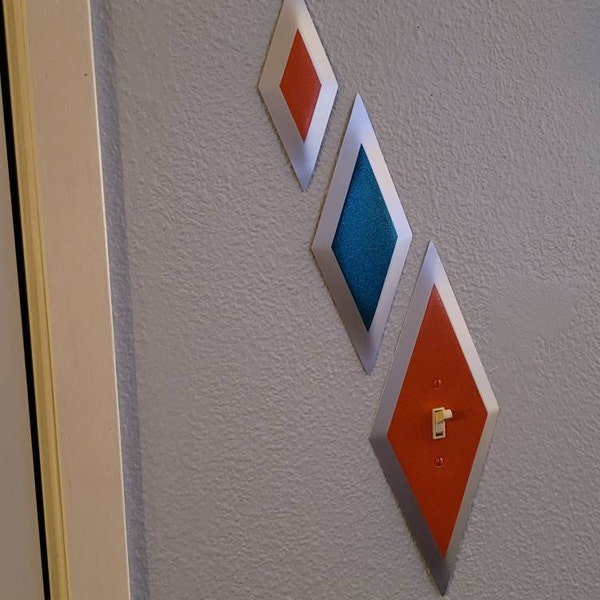 Diamundo Painted Deluxe Atomic Mid Century Diamond Light Switch Outlet ...