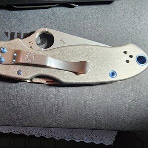Titanium Flattop Deep Carry Pocket Clip for Sebenza Sand Blast Finish ...