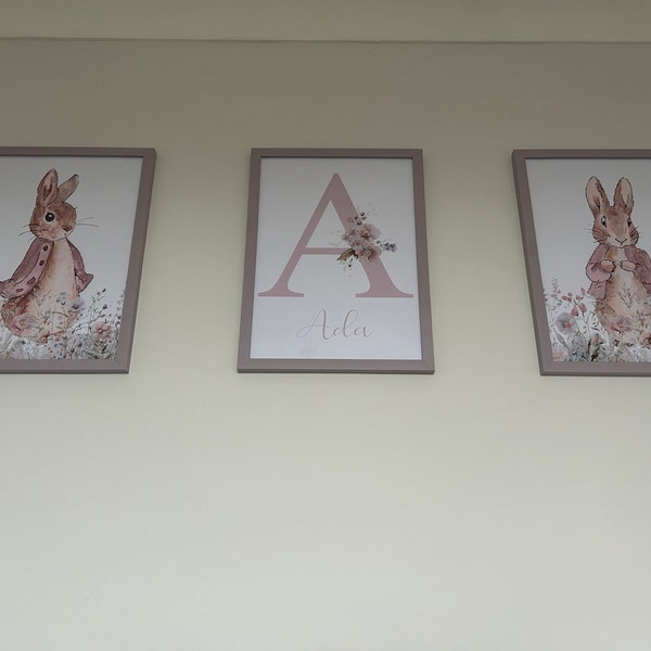 Peter Rabbit Prints,girl Nursery Prints,nursery Wall Decor,pink,floral ...