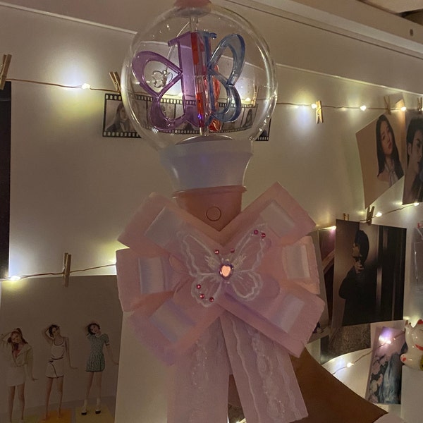 Pink Lace Butterfly Lightstick Bow | Fits Most Lightsticks - Etsy