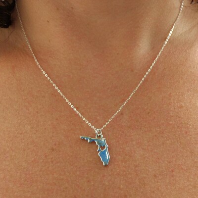 Florida State Heart Cut Out Charm Sterling Silver Necklace / - Etsy