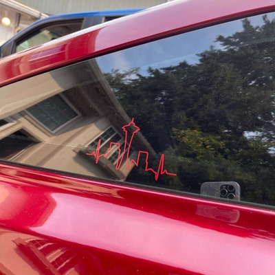 Seattle Skyline Heartbeat Vinyl Decal - Etsy
