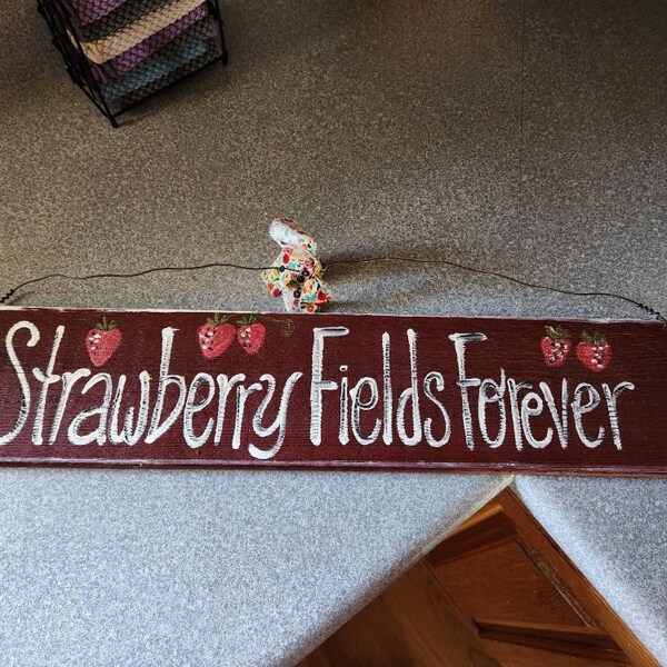Strawberry Fields Forever,primitive Kitchen,garden Gift,farmhouse Decor ...